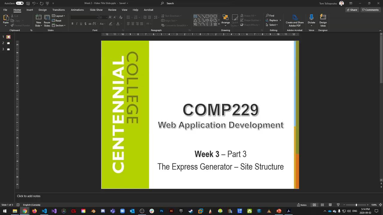 COMP229 - F2020 - Week 3 - Part 3 - Express Generator Site Structure